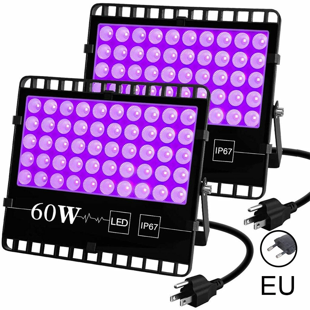 (1 комплект из 2 предметов) ультрафиолетовый фиолетовый прожектор мощностью 60 Вт ZBUV0402-Европейский стандарт