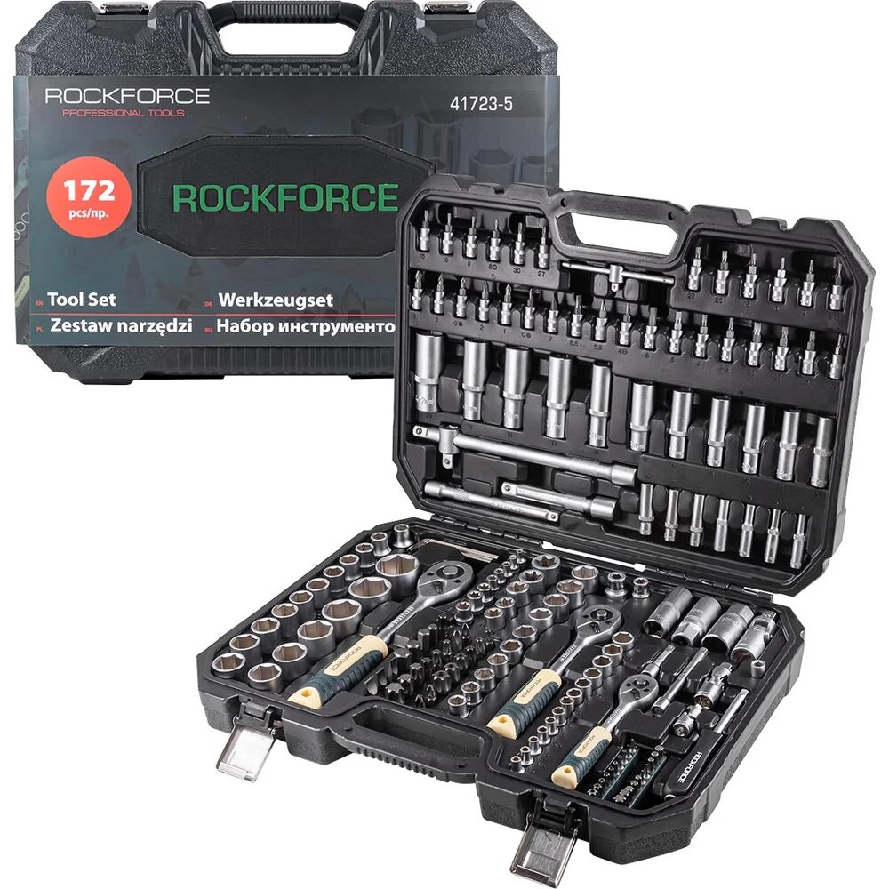 Набор инструментов Rockforce 1/4", 3/8", 1/2" 6-гранный 4-32мм 172 предмета RF-41723-5(46734)