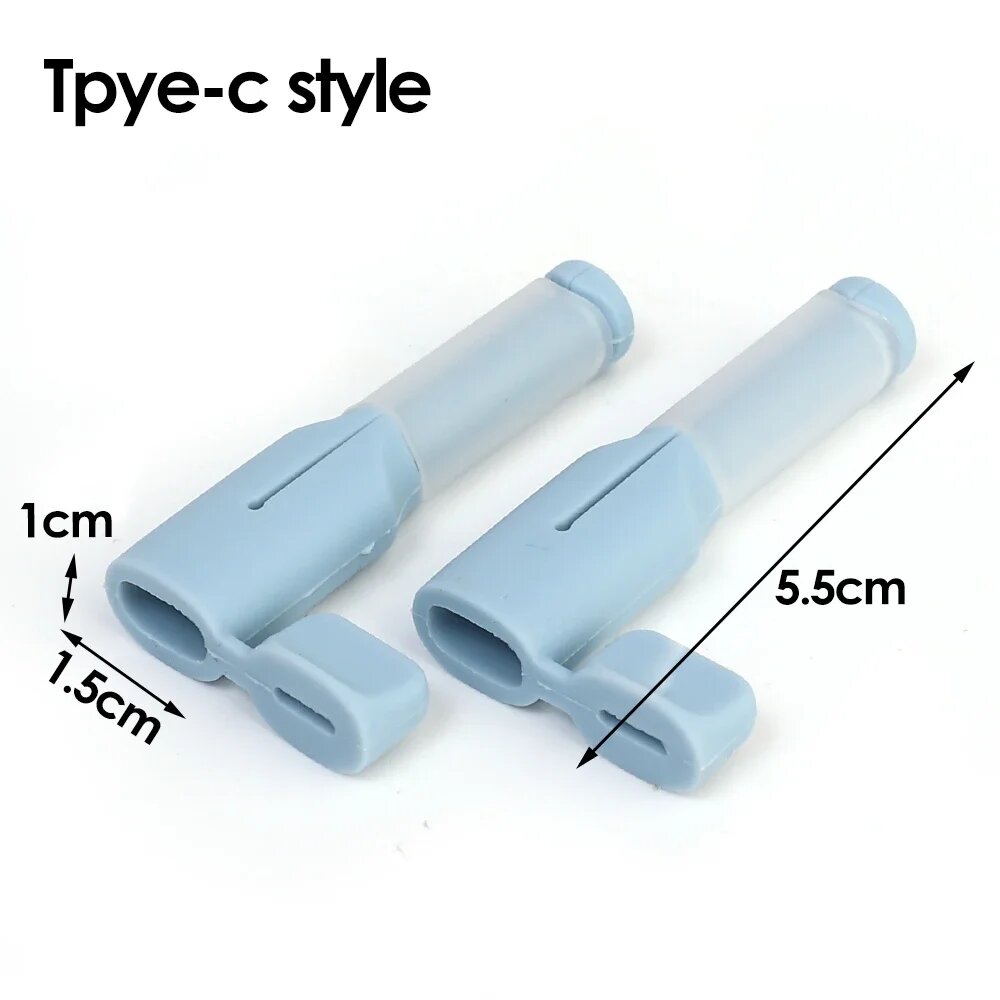 Силиконовые зажимы для кабелей USB C Голубой, Blue-for Type C