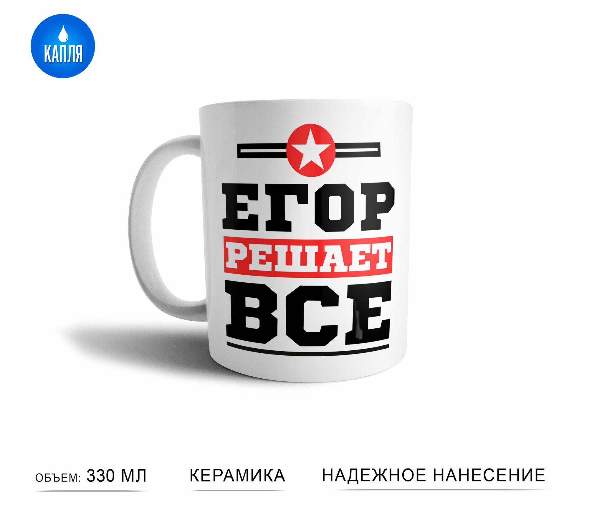 Кружка с именем Егор Решает всё подарок для коллег, друзей, близких людей