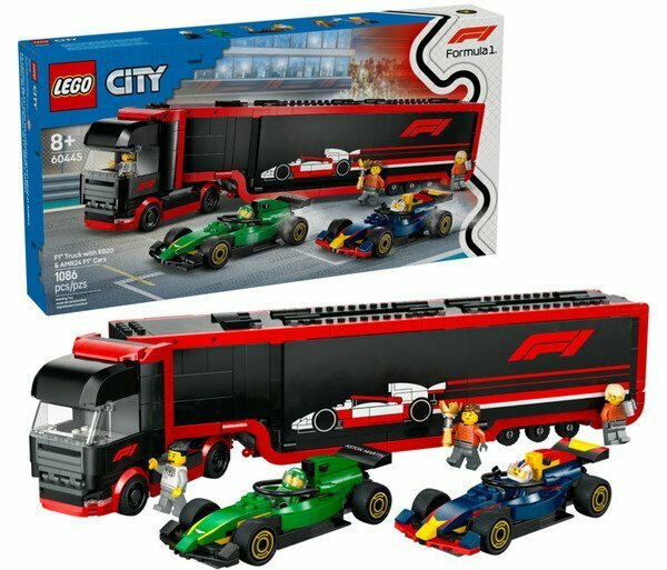 Конструктор LEGO City 60445 Грузовик Формулы-1 с автомобилями Формулы-1 RB20 и AMR 24 - 60445 (Lego 60445)