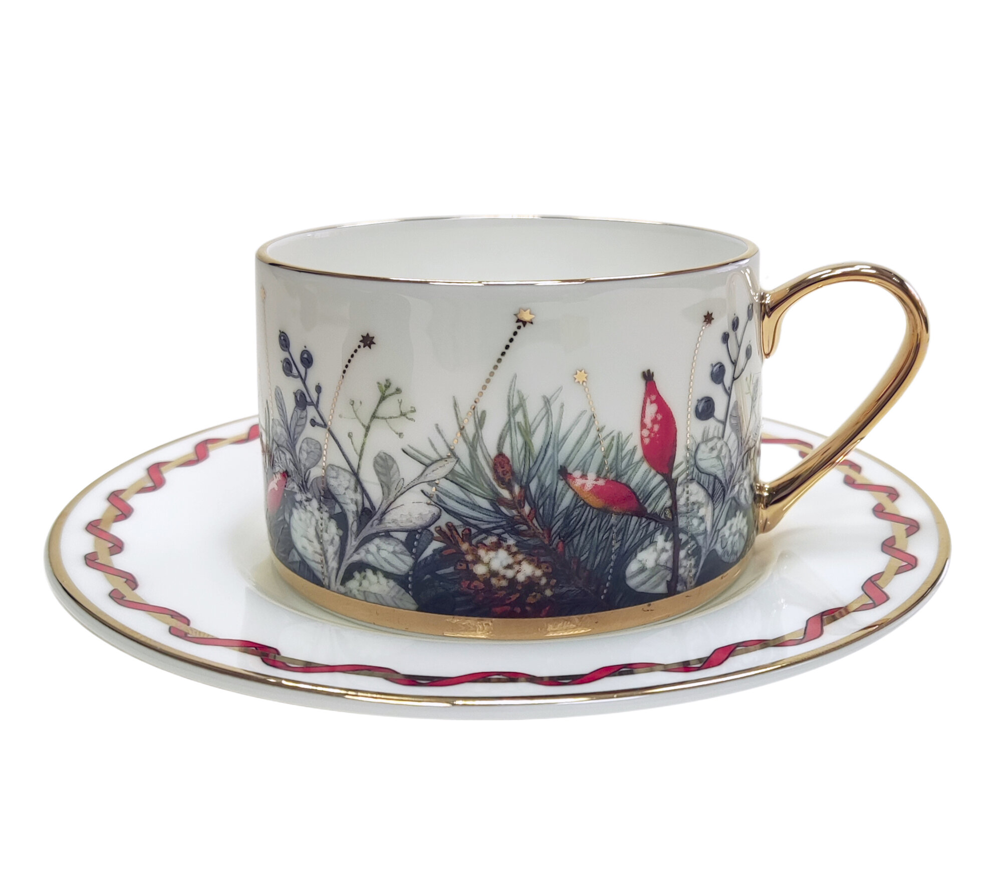 Чашка с блюдцем ИФЗ Идиллия Календа, 250мл, костяной фарфор 81.30758.00.1