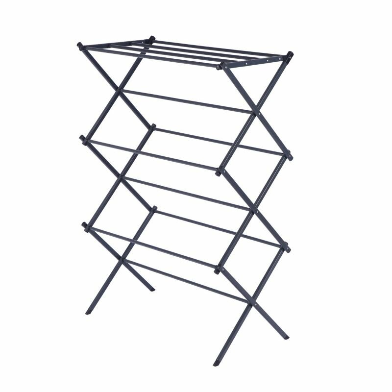 Напольная сушилка складная раздвижная для белья Homsu Сушка для полотенец напольная вертикальная Черный Y