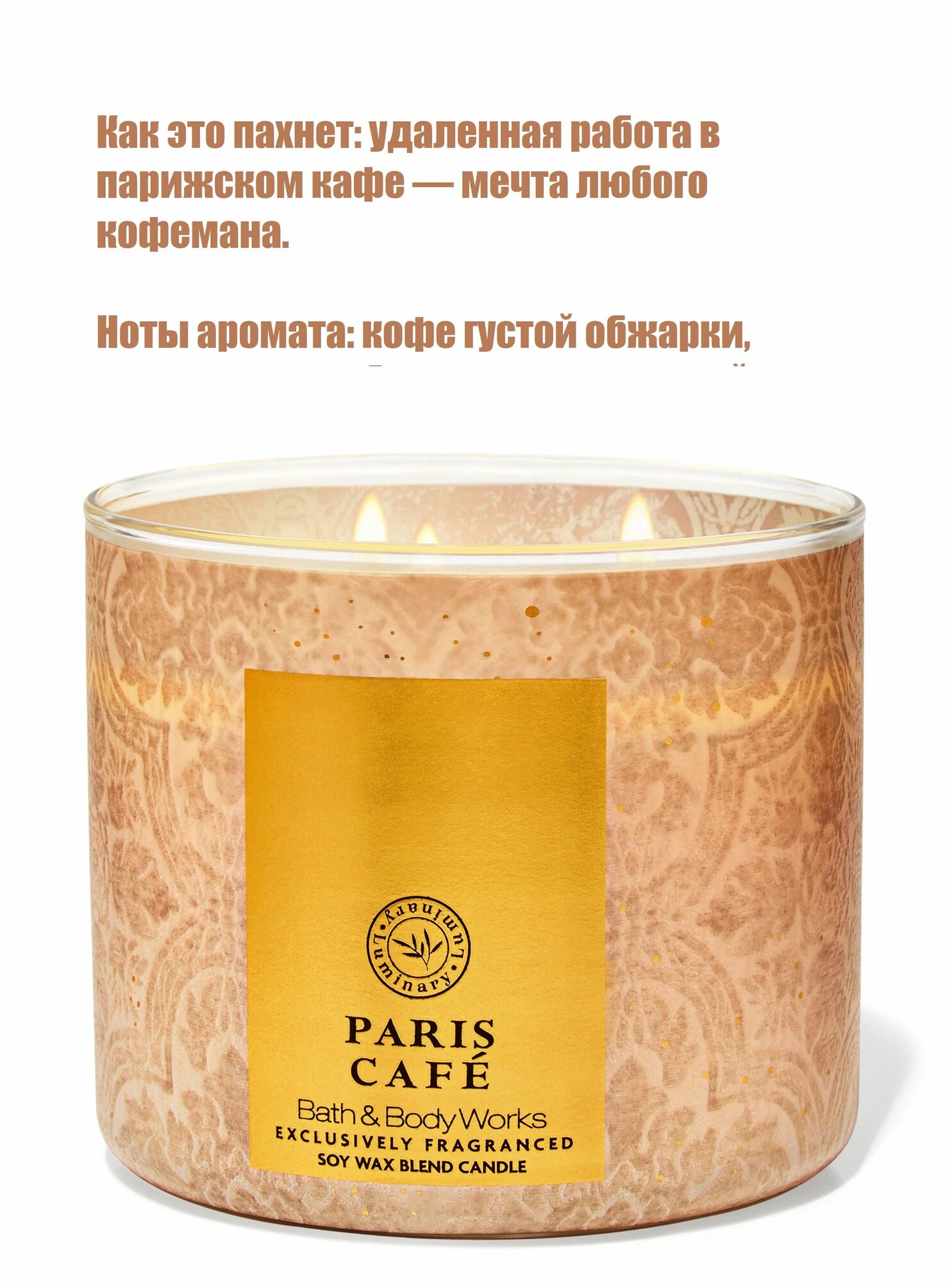 Bath and Body Works свеча ароматическая с 3-мя фитилями Paris Caf (411 грамм)