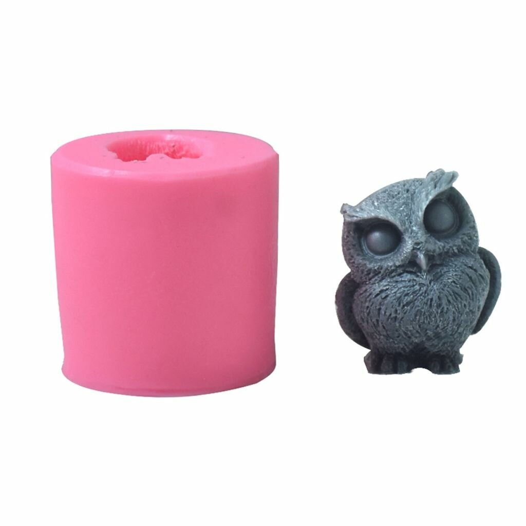 Силиконовая форма для свечей "Сова"-Большая изогнутая сова