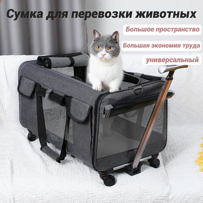 Переноска для животных, складная, на колесах, водонепроницаемая