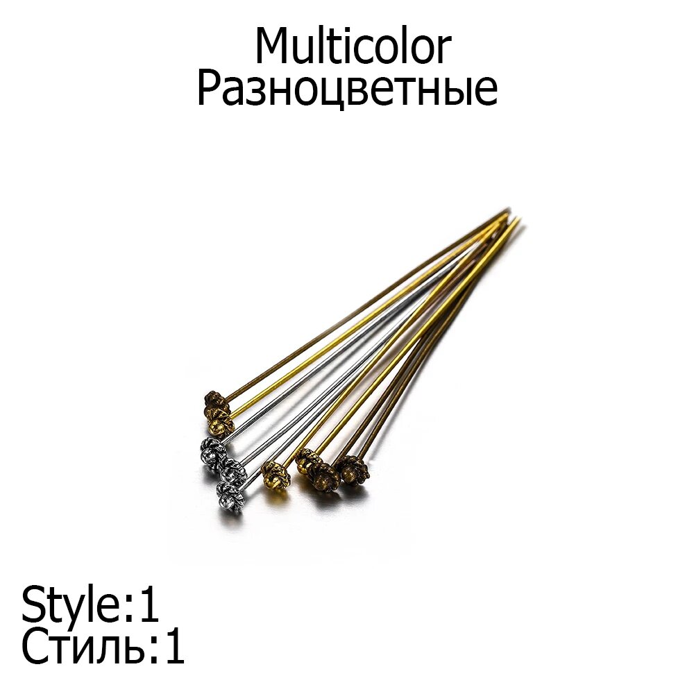 Булавки для бижутерии Multicolor, серебряные, Style:1