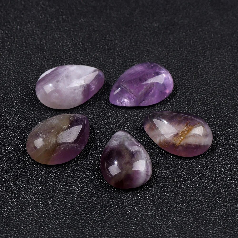 5 шт. фиолетовые кабошоны аметист 10x14mm NO.3