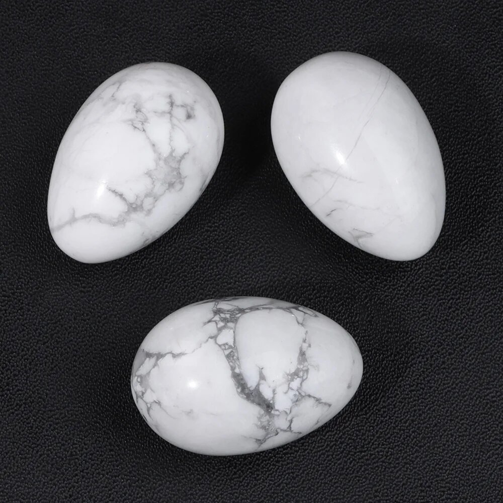 Каменная статуэтка яйцо 20*30 мм vinswet Белый, 2pcs, 3 Howlite