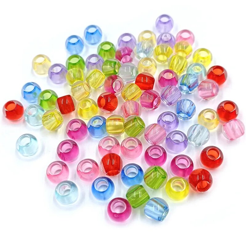 8/10 мм 40/20 шт. ярких цветов, прозрачные большие круглые бусины с отверстиями для изготовления ювелирных изделий «сделай сам», Аксессуары для ожерелья, браслета ручной работы