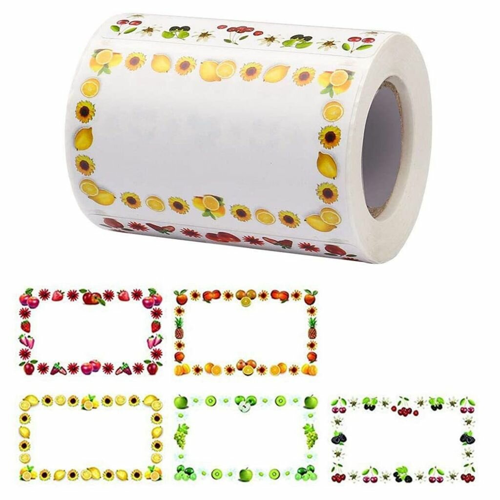 Многоцветные наклейки-этикетки без остатков, 500 шт.