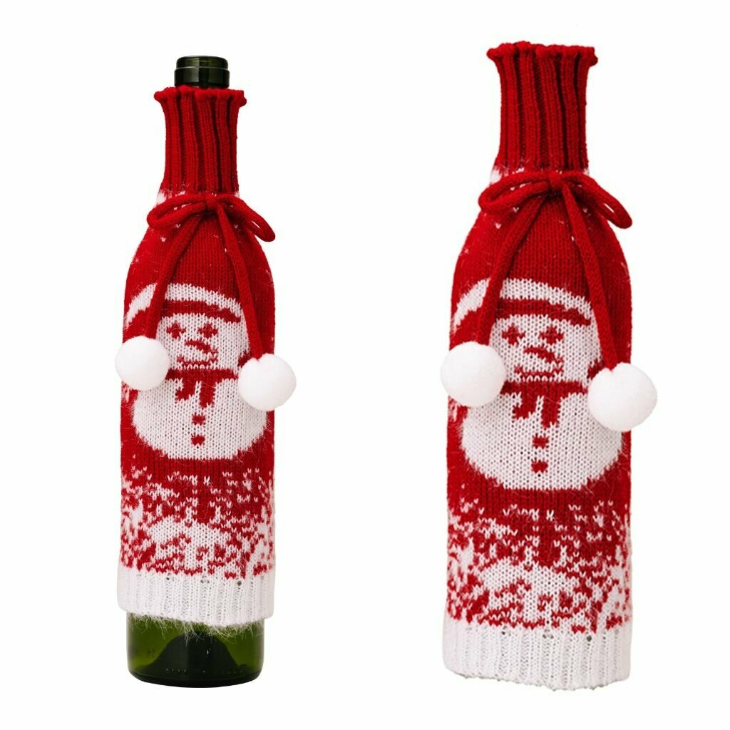 Чехол для бутылки вина на Рождество