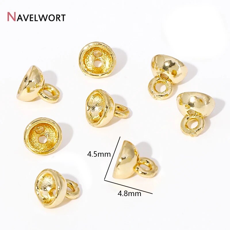 Кримпсы NAVELWORT 18K gold plated, 4 мм, 20 шт