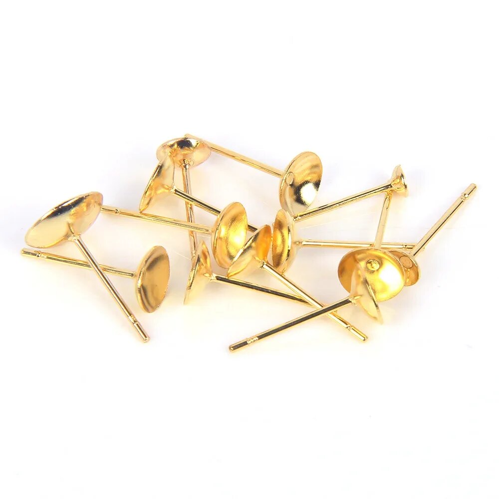 Серьги-гвоздики пустые, цвет ED-052-Gold, 50 шт.