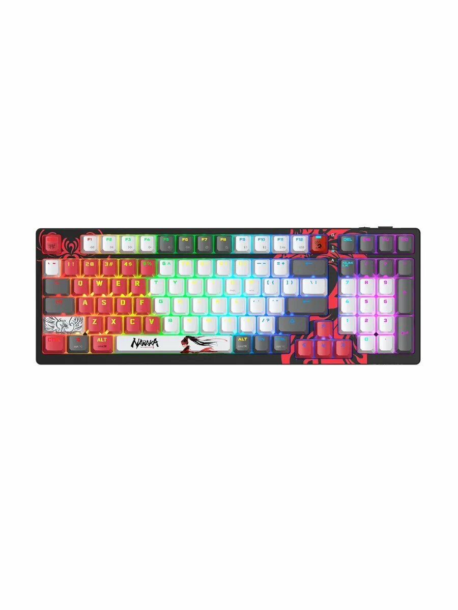 Клавиатура a4tech Bloody WS98 Naraka механическая серый/красный