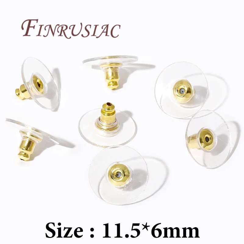 Золотые заглушки для сережек FINRUSIAC, 14K Gold Plated