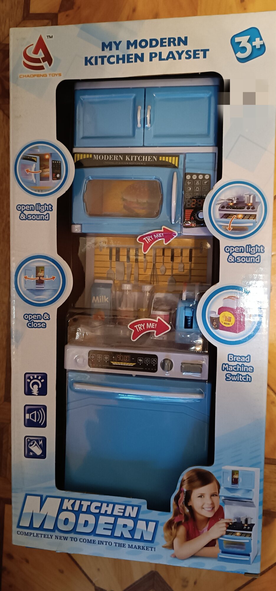 Мини кухня mini kitchen голубая, со звуковыми эффетами