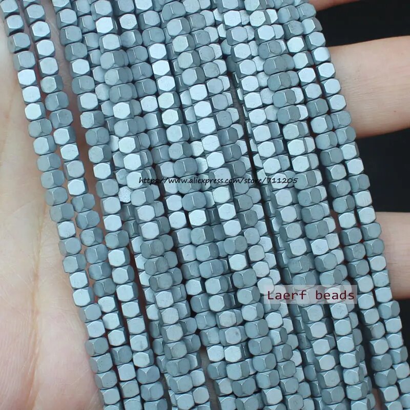 Гематитовые бусины лаerf beads 15 дюймов Серебряный, 4mm 95pcs, Matte Silver
