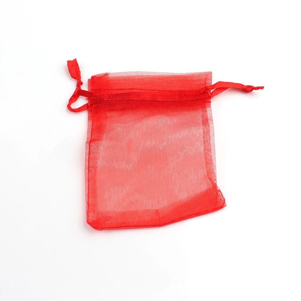 Сумки для подарков AOHAYOOMQ из органзы 50 шт. Красный, 5x7cm, red