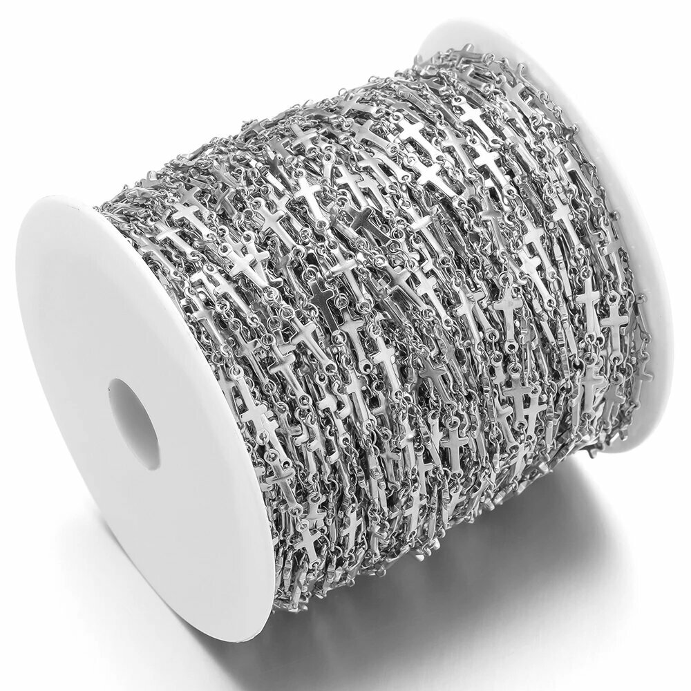 Цепочка из нержавеющей стали, цвет Steel color, 1 метр