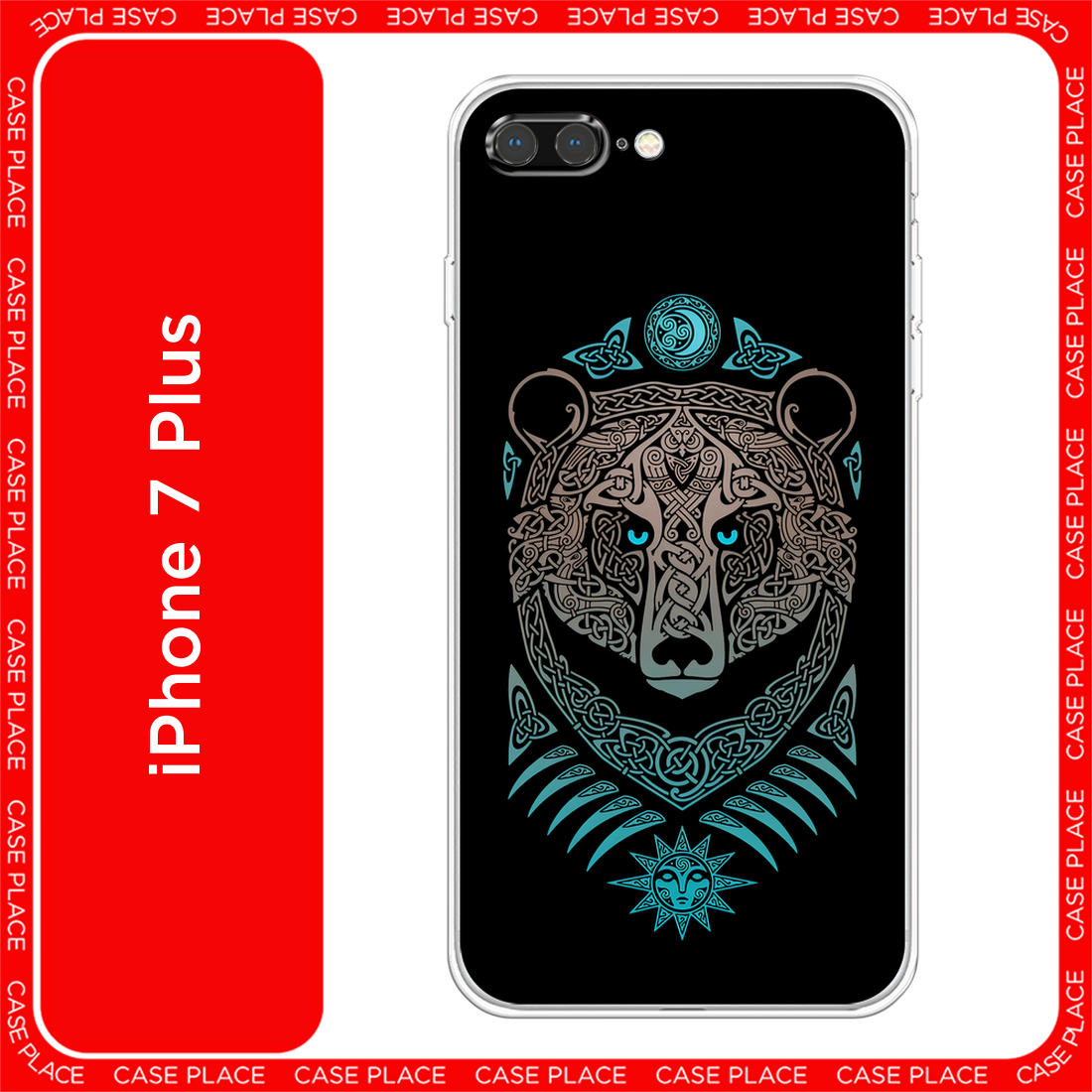 Чехол на Apple iPhone 8 Plus / Айфон 8 Плюс с принтом Кельтский медведь