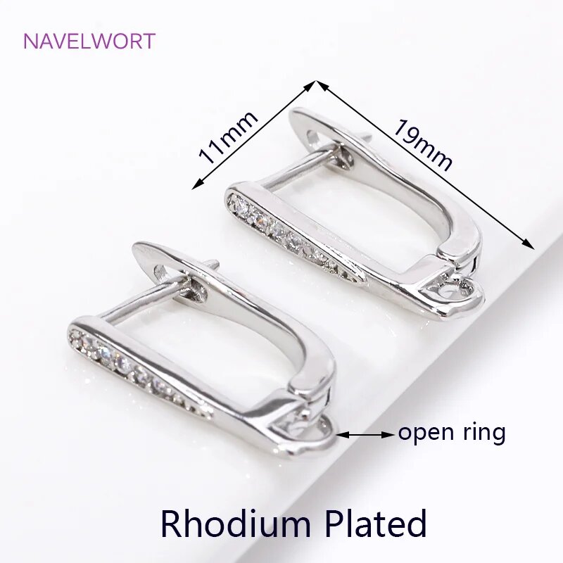 Швензы NAVELWORT, 19 мм, Rhodium Plated
