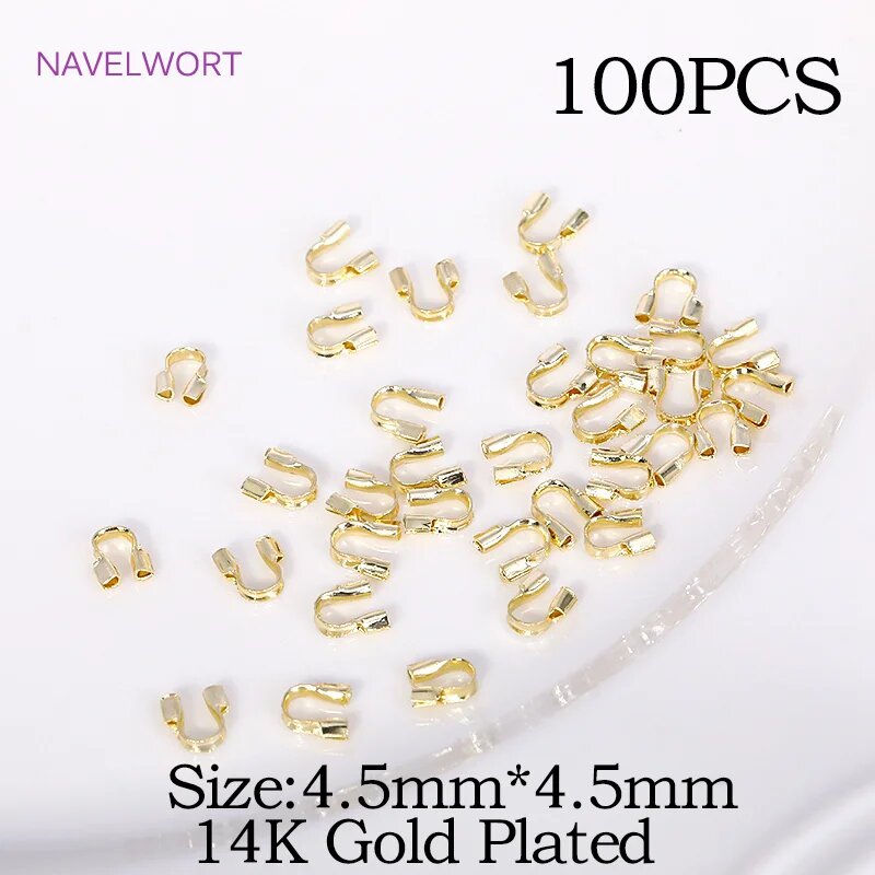 100шт C-образные застежки 14K Gold Plated 4.5x4.5 мм