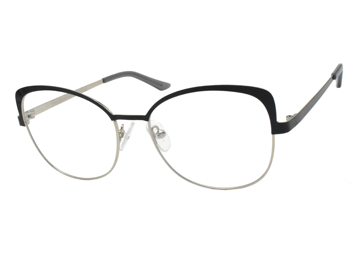 Оправа для очков Genex G-887 C020 пол Женский форма оправы Кошачий глаз цвет оправы Серебряный, Чёрный