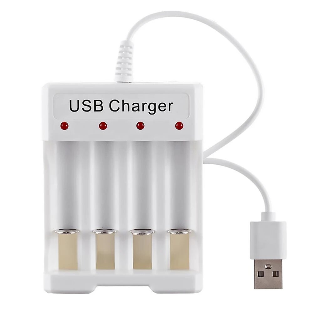 USB зарядное устройство для батареек AA/AAA, 4 слота