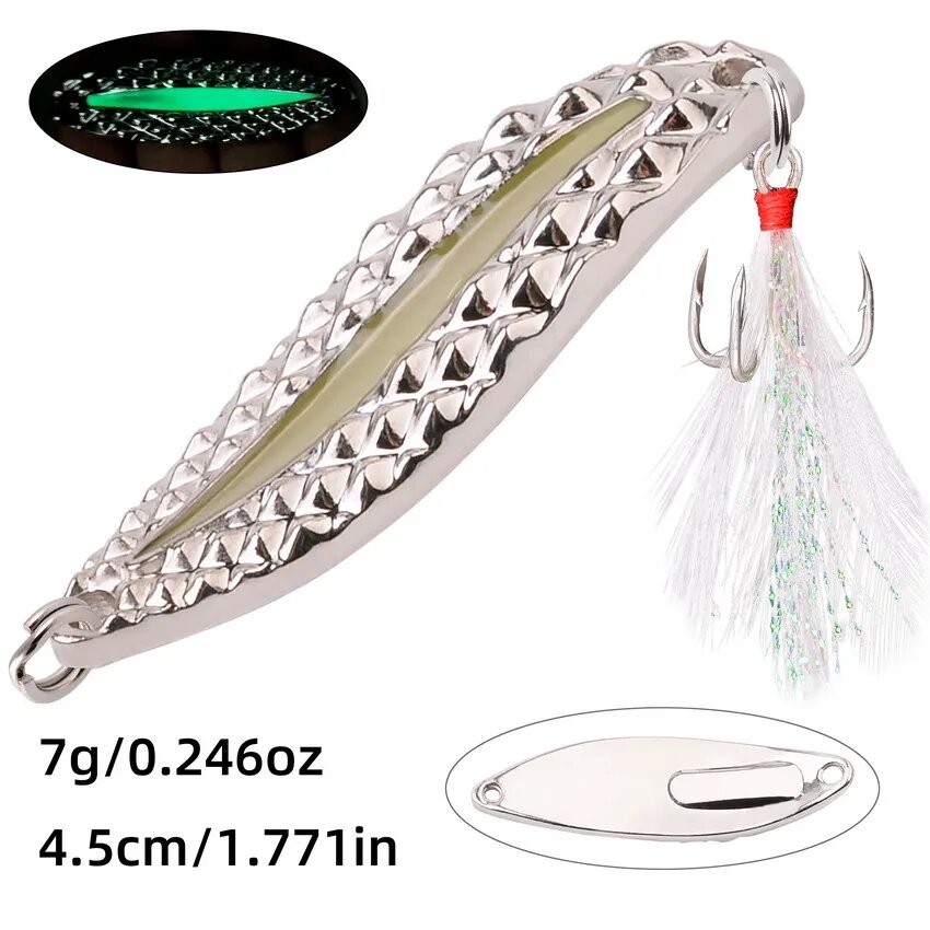 Светящаяся блесна из цинкового сплава 2.5г-20г B-7g- 1 Hook