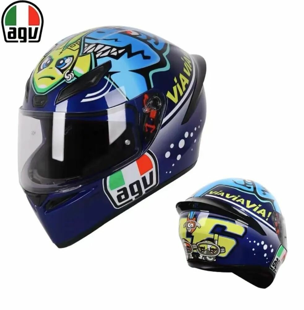 Новый, мотоциклетный, шлем, AGV, K1, ROSSI MISANO 2015, L