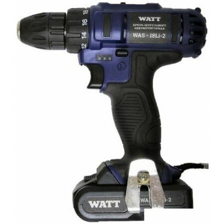 Дрель-шуруповерт WATT WAS-18 Li-2 1.018.031.12 (с 2-мя АКБ, кейс)