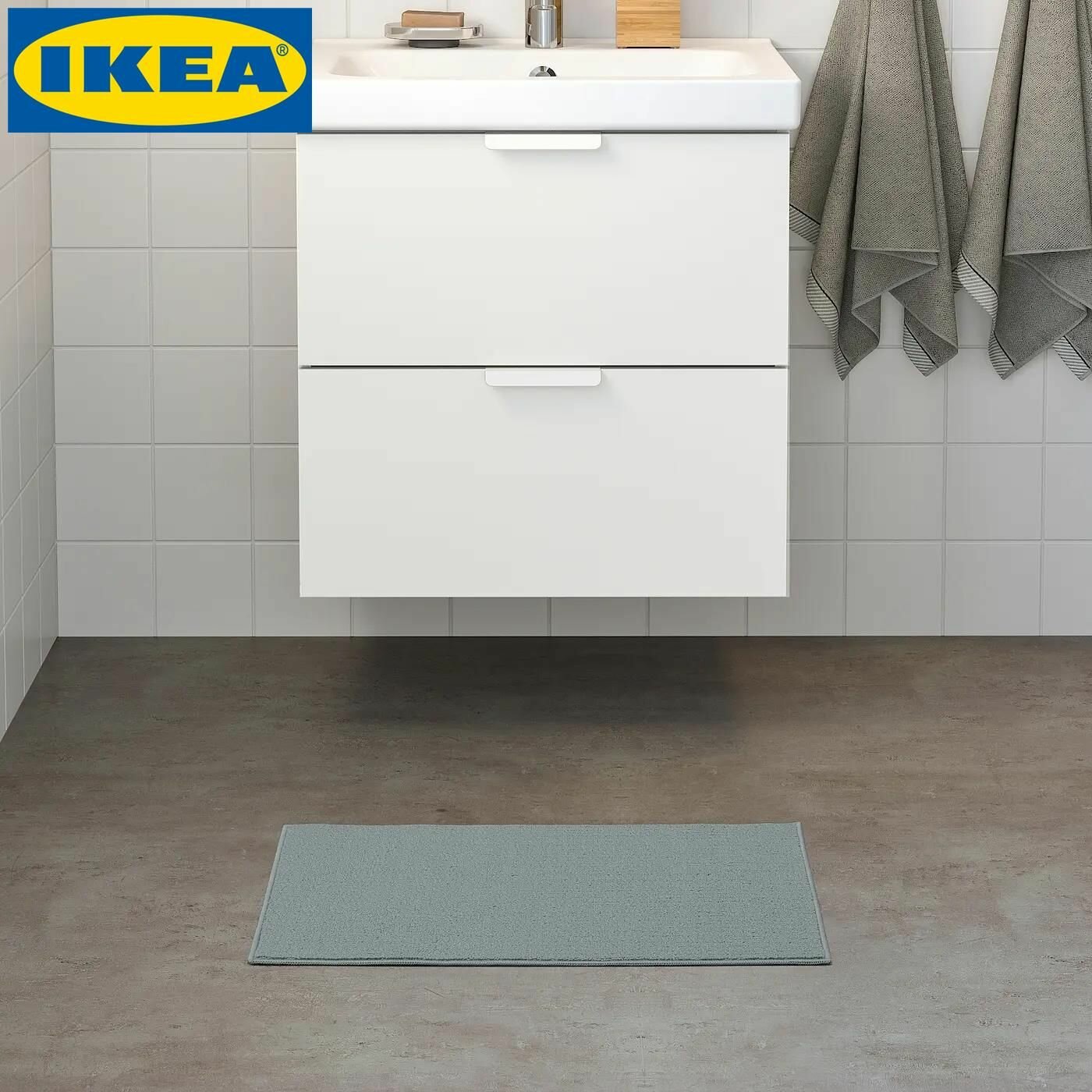 IKEA икеа Противоскользящий коврик для ванной FINTSEN, серый, 40 60 см