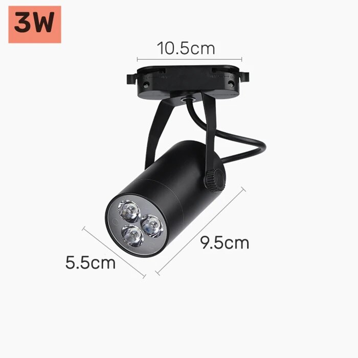 Трековая точечная лампа 3W Black-RGB Remote