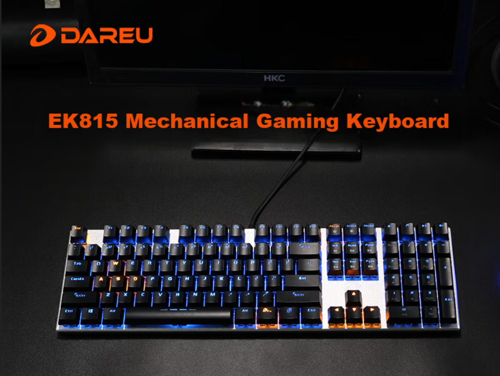 Механическая проводная клавиатура Dareu EK815 Alloy Edition, с подсветкой, на 108 клавиш, черный/коричневый