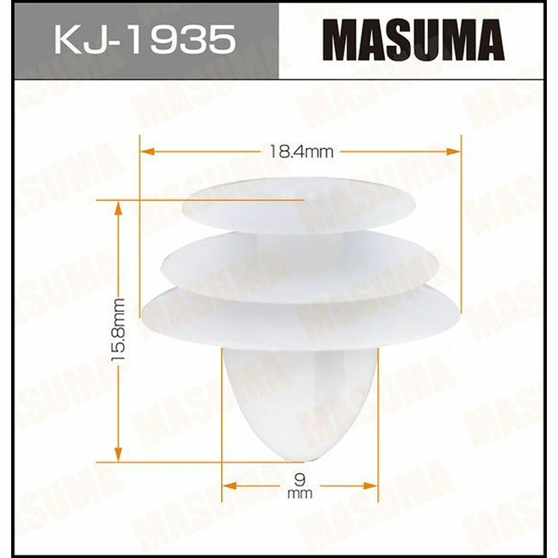 Клипса автомобильная (автокрепеж) для японских автомобилей Masuma KJ-1935 50шт.
