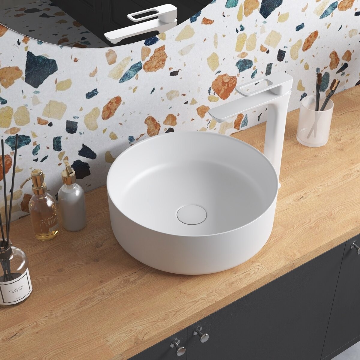 Раковина накладная IDDIS Ray RAYWM03i27 эмаль белая матовая