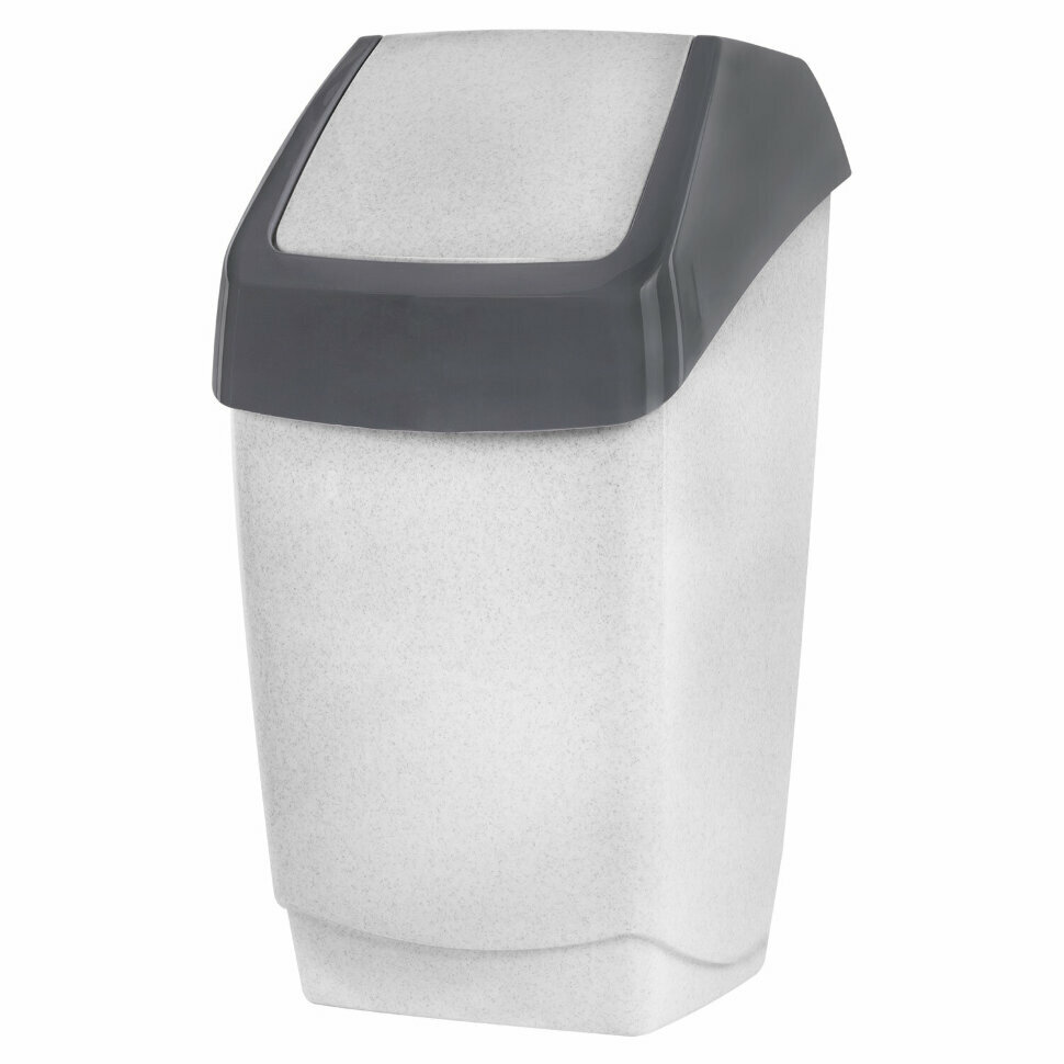 Ведро мусорное с крышкой (качающейся) 25 литров,"хапс", 55х30х28 см, серое, IDEA, М 2472, 600274