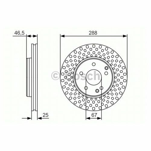 Тормозной диск передний Bosch 0986479R69 для Mercedes C-CLASS CL203, S202, S203, W202, W203, CLC-CLASS CL203, CLK A208