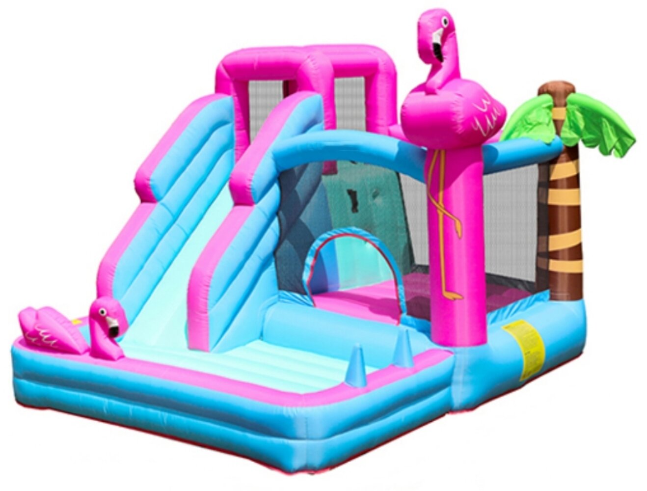 Детский надувной замок с горкой и батутом, Надувная складная игровая площадка