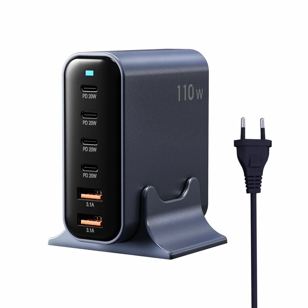 Легкий адаптер для зарядки 110W с Type C и USB
