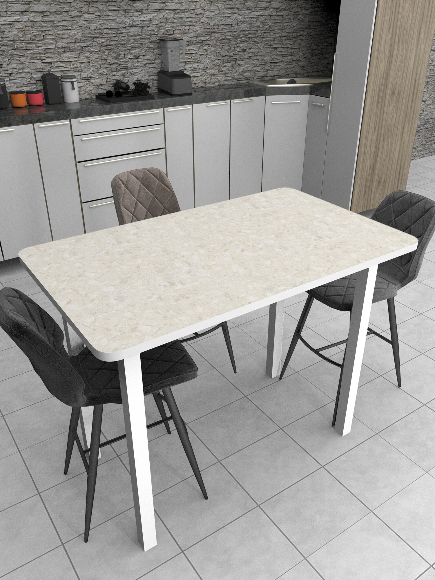 Обеденный стол с пластиковым покрытием "Калакатта", 100х60х76см