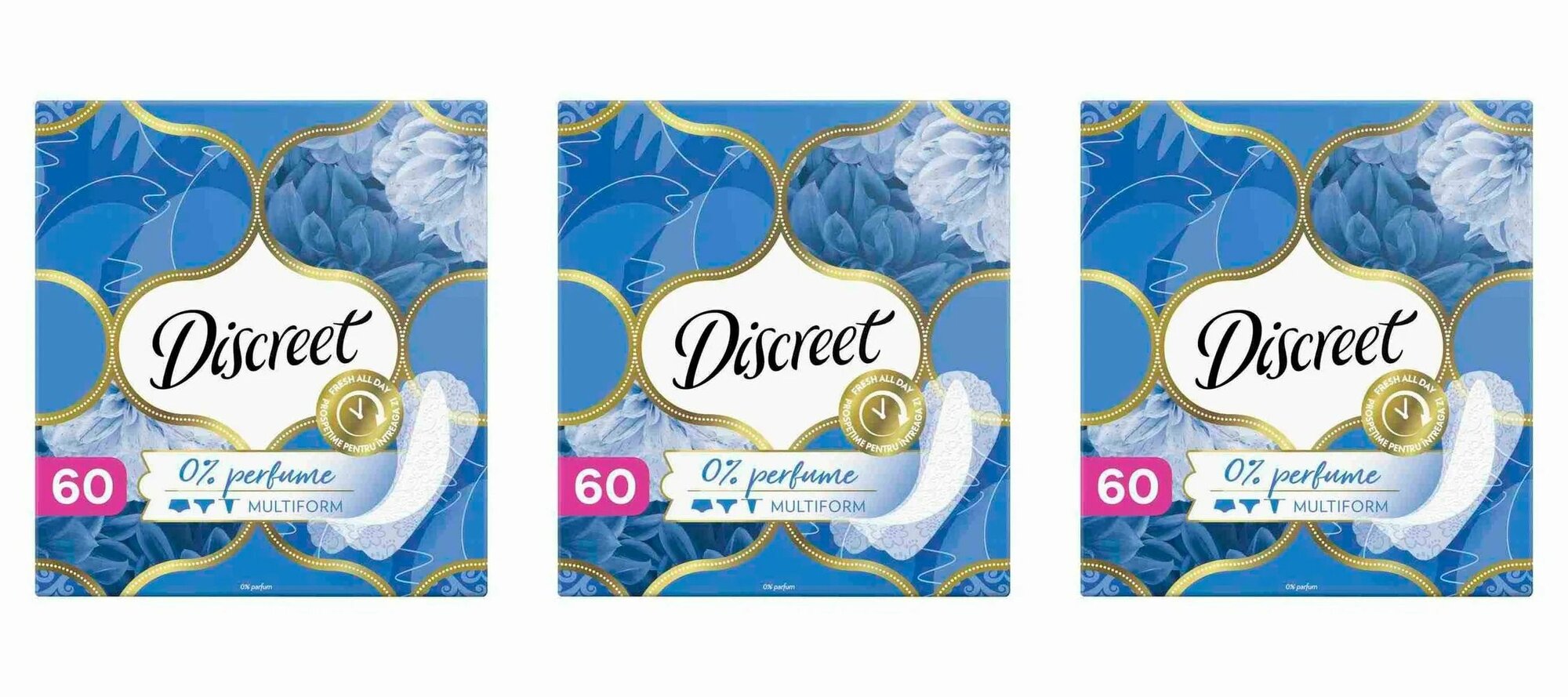 Прокладки ежедневные Discreet без отдушек мультиформ air, 60 шт х 3 упаковки