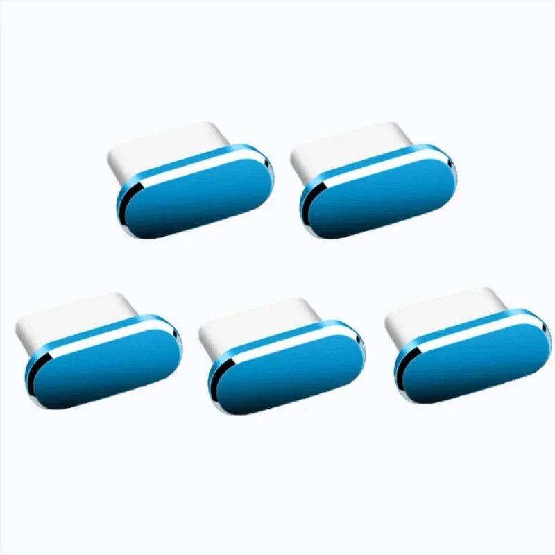 5 шт. Заглушки USB Type-C Синий