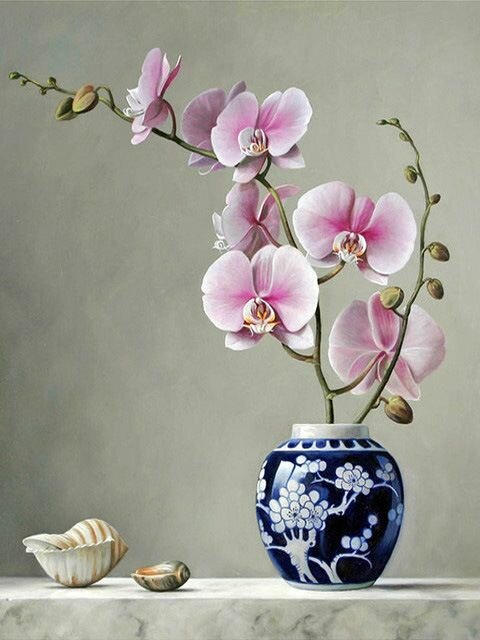 Алмазная вышивка орхидея 30х40