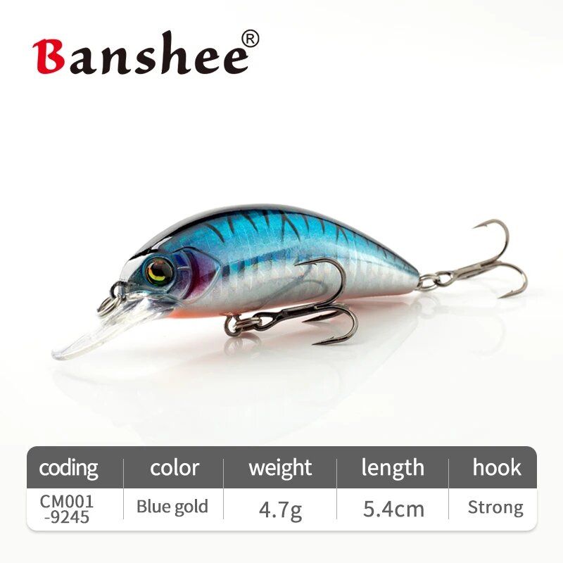 Плавающая приманка Banshee CRANK MINNOW, 4,7 г, 54 мм, горячая модель, рыболовная приманка, жесткая приманка, воблер, кривошипное качество, профессиональная глубина 2,0-2,5 м
