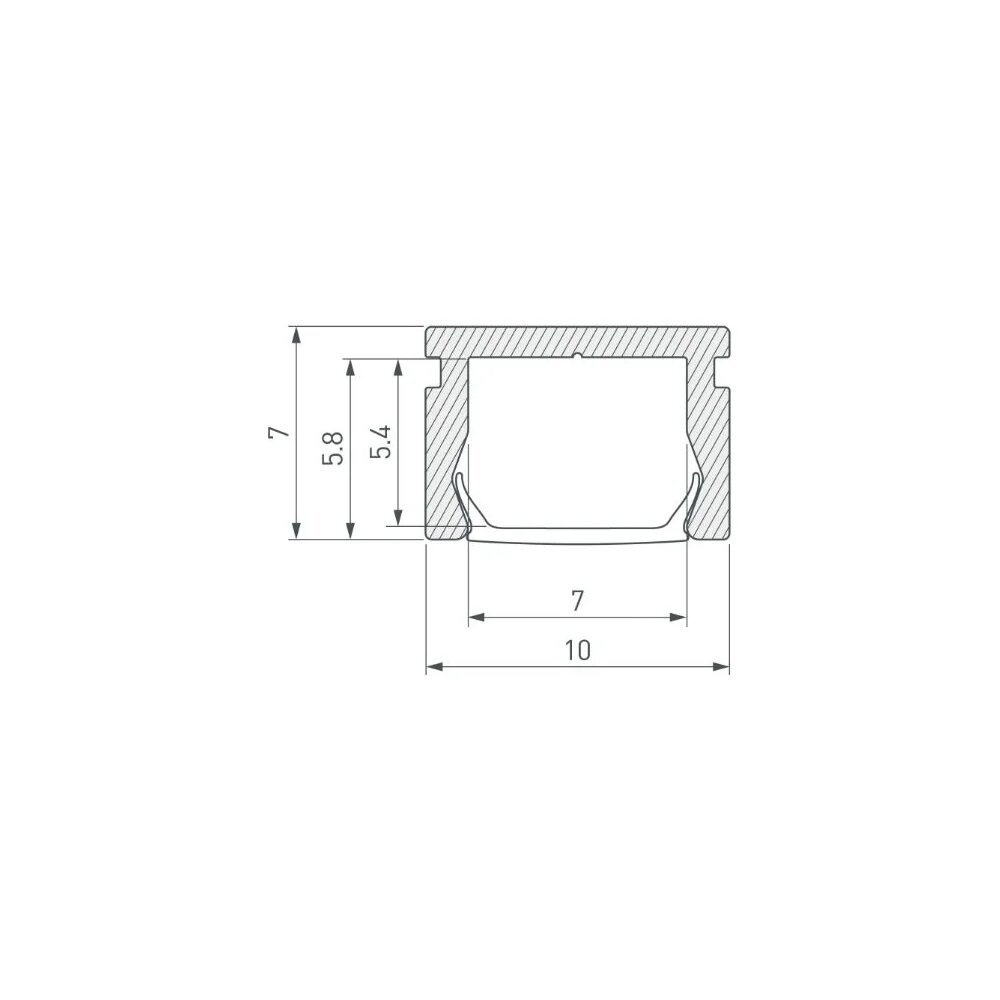 Профиль Arlight PIK-1007-3000 ANOD 3 м 045493, анодированный алюминиевый прямой профиль для стен, серебристый оттенок — фото 1