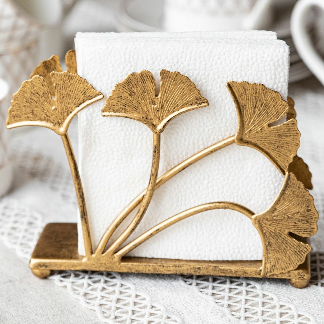 Салфетница Gingko, металлическая, декор для дома, сувенир, подарок
