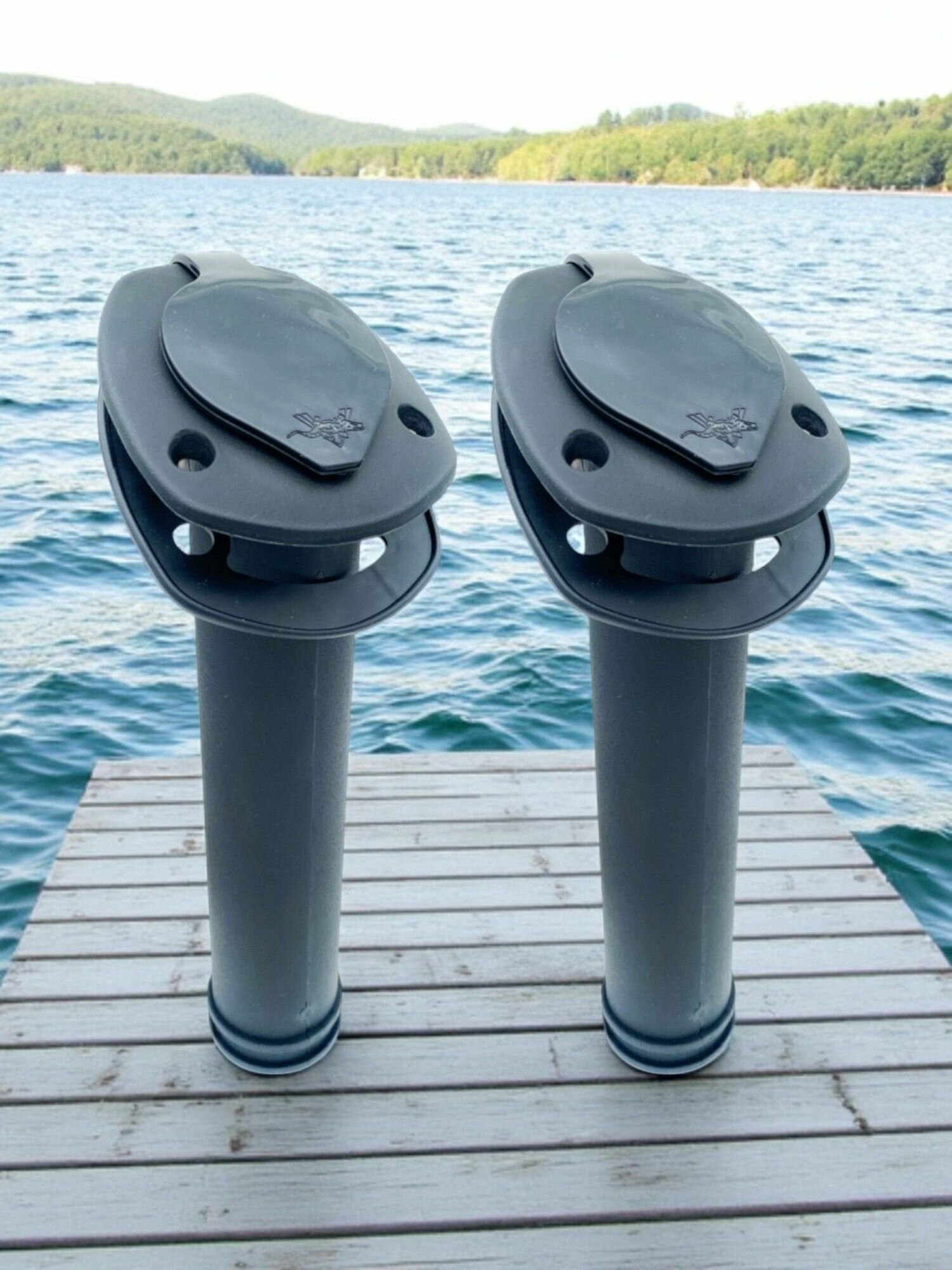 Держатель спиннинга/удилища врезной с заглушкой (черный) (2 шт)