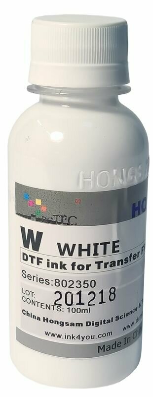 Чернила DCTec текстильные DTF White (белый) 100 мл